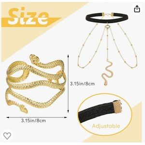 Accessories | Boho Body Thigh Chain Snake Leg Chain And Gold Snake Open ...